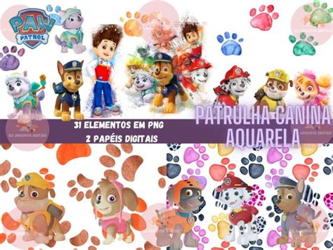 Kit Digital Patrulha Canina Aquarela Elo Produtos Especiais