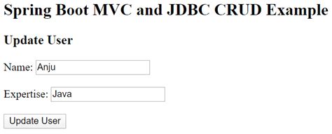 spring boot mvc and jdbc crud example roy tutorials