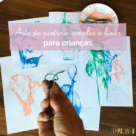 Pintura barbante e tinta fácil para crianças Tempojunto