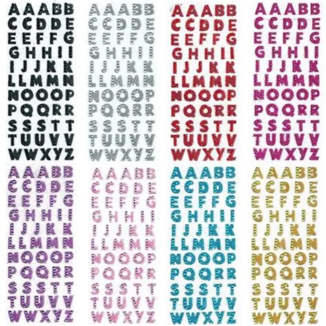 Autocollants lettres Alphabet à paillettes étiquette auto adhésive en
