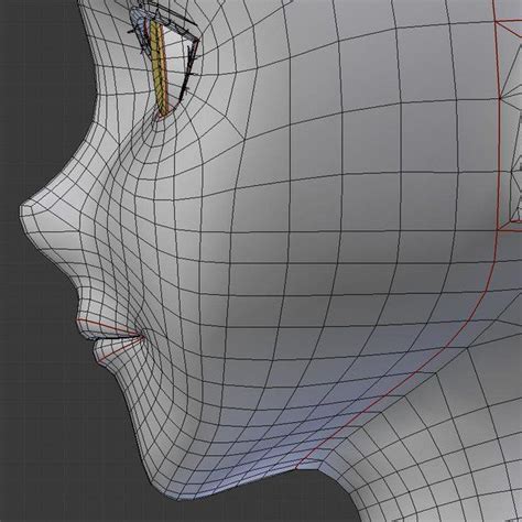 D Anime Head Face Topology Side View Render Characters D
