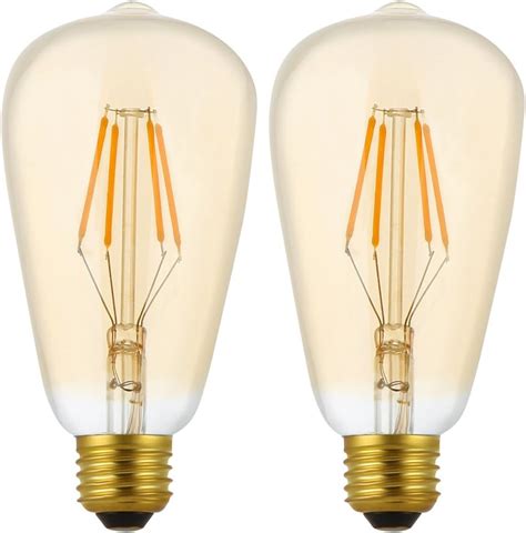 2er Pack E27 Vintage Edison Glühbirne 4W Dimmbar Edison Filament