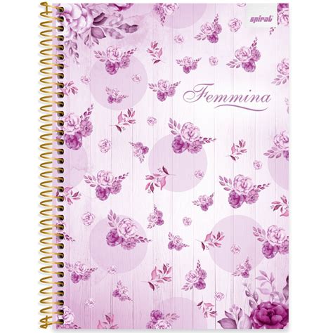 Caderno Universit Rio Capa Dura X Folhas Femmina Spiral