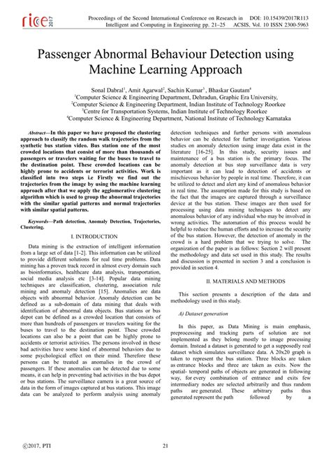 pdf passenger abnormal behaviour detection using machine learning approach