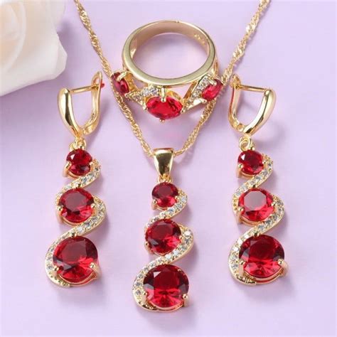 Bridal Jewelry Sets Natural Crystal Wedding Accessories Gold Color