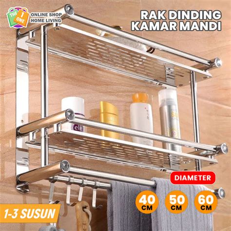 Rak Kamar Mandi Dinding Stainless Steel Rak Sabun Kamar Mandi 1 3Susun