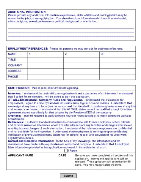 Goodwill Job Application Form Online Applicationforms Net