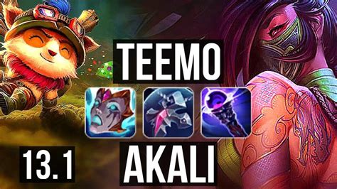 Teemo Vs Akali Top Games Godlike Euw Diamond Youtube