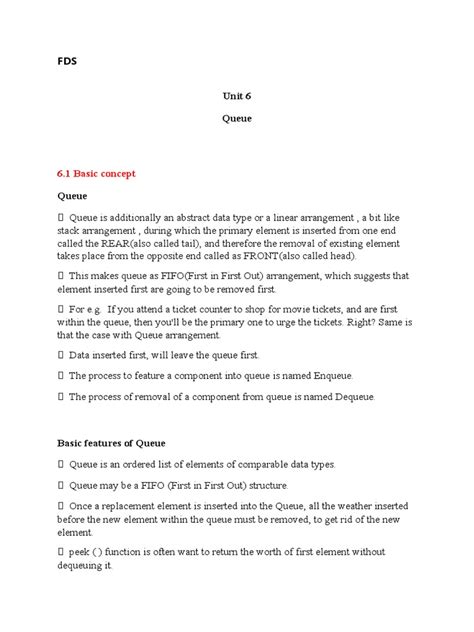 sppu pattern2019 fds unit 6 download free pdf queue abstract data type array data structure