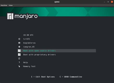 how to install manjaro linux in a qemu kvm virtual machine