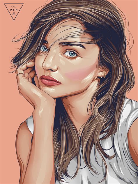 Beautiful Vexel Art Portraits Vector Portrait Illustrations