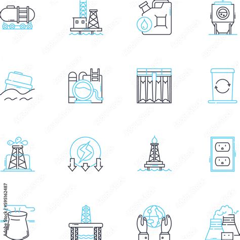 Efficient Energy Linear Icons Set Sustainability Conservation