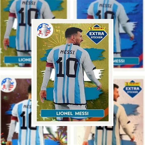 Kit 4 Figurinhas Messi Legend Extra Copa America 2024 DOURADA GOLD