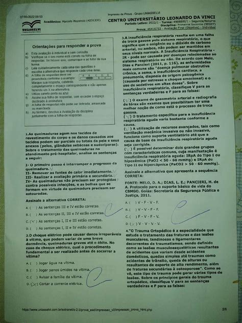 Avalia O Objetiva Individual Primeiros Socorros Primeiros Socorros