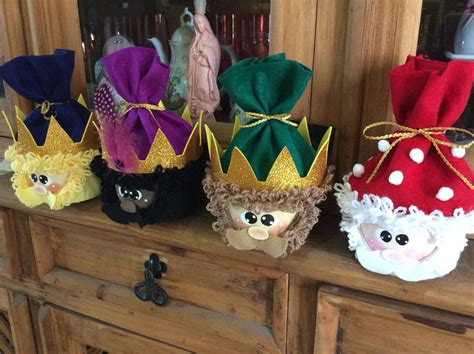 Dulceros Reyes magos y Santa 40 c u Manualidades navideñas