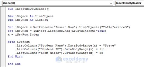 Table Column Reference By Header In Excel Vba Methods