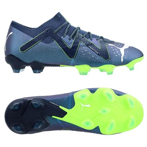 PUMA Future Ultimate Low FG AG Gear Up Navy Hvid Grøn