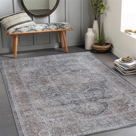 Adiva Rugs Machine Washable Area Rug With Non Slip Backing For Living