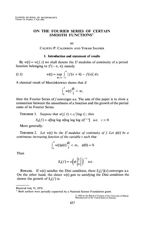 pdf on the fourier series of certain smooth functions