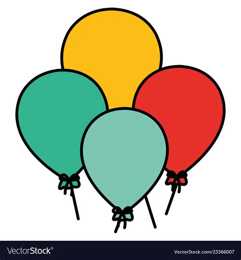 Colorful Balloons Icon Royalty Free Vector Image
