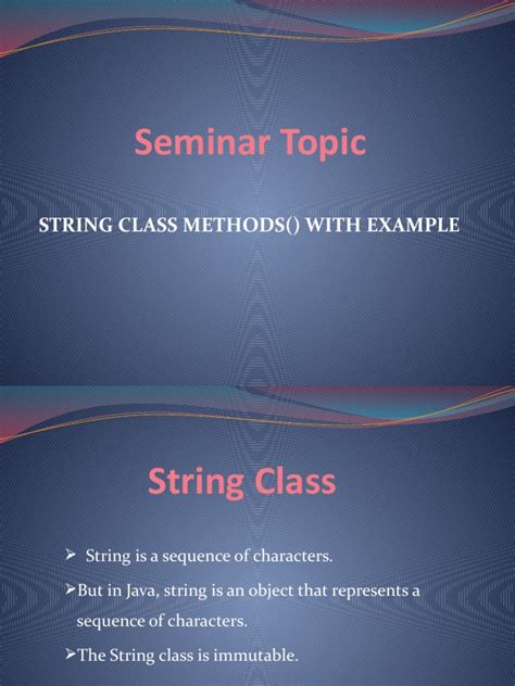 strings class methods pdf