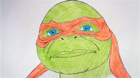How To Draw Michelangelo From Ninja Turtles Movie 2014 YouTube