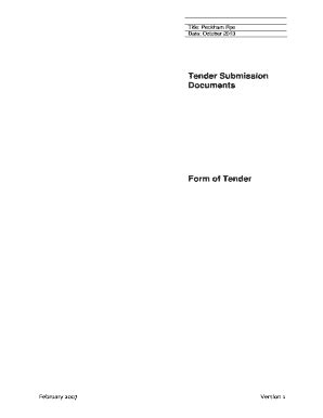 Fillable Online Tender Submission Documents Form Of Tender