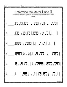 3 4 Vs 6 8 Rhythm Worksheets Simple Vs Compound Meter By JTPmusic
