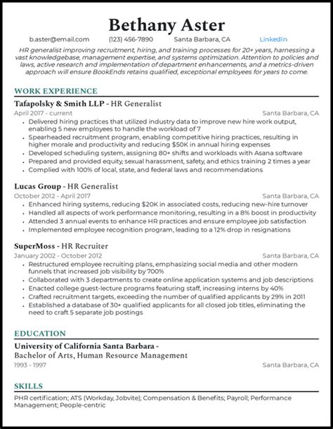 Hr Resume Sample Get Deeper Insights Pdf Agile