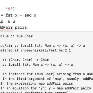 A Type Error Displayed In Visual Studio Code 21 And The Haskell