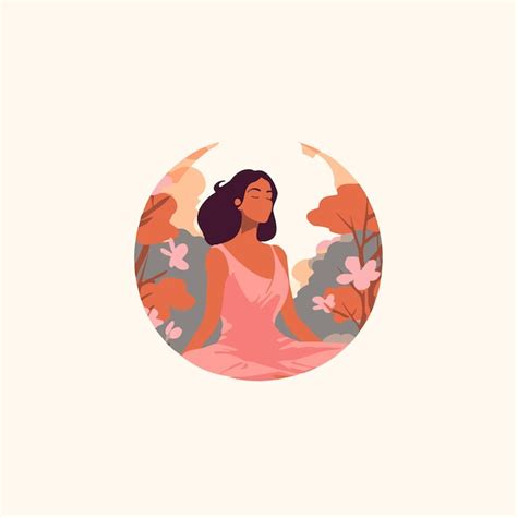 Premium Vector Beautiful Peaceful Woman In Lotus Position Meditating