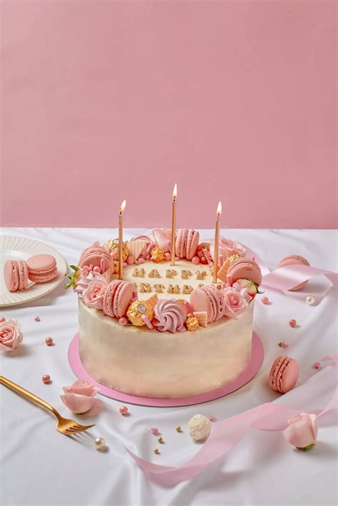 Pink Gold Birthday Cake Frudeco Miami
