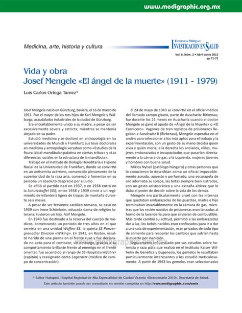 Vida y obra Josef Mengele El ángel de la muerte
