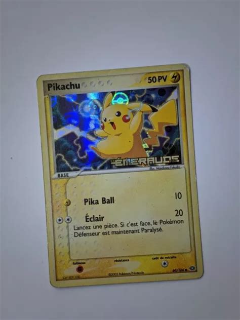CARTE POKÉMON EX Émeraude Pikachu 60 106 Holographique 2005