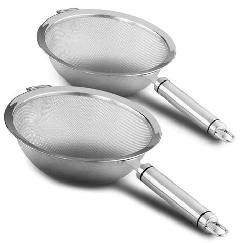 2 Pack Fine Mesh Strainers Stainless Steel Strainer Colander Sieve