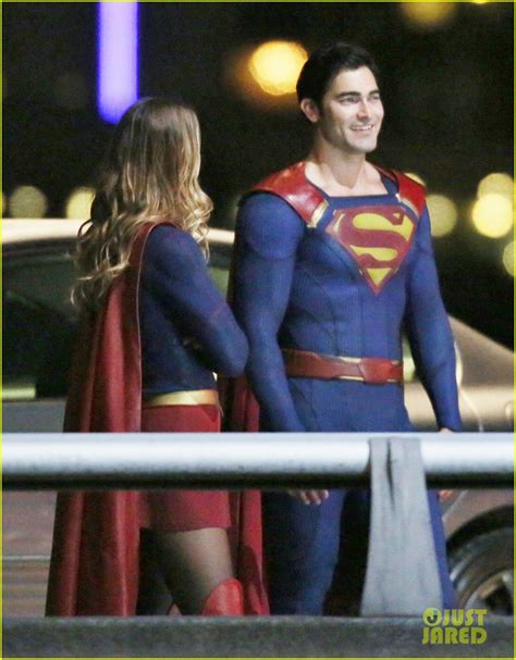 Melissa Benoist Suits Up With Tyler Hoechlin For Supergirl Night Scenes Photo 1006971