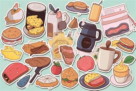 Premium Photo Sticker Set Of Mixed Daily Objects
