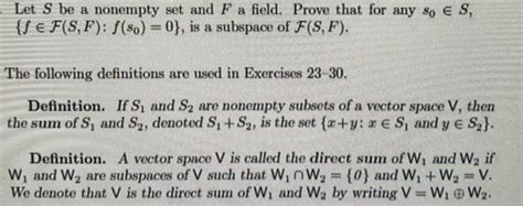 solved let s be a nonempty set and f a field prove that