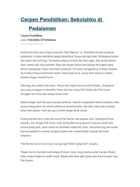 6 Contoh Cerpen Pendidikan Singkat Yang Penuh Motivasi Dan Pesan Moral