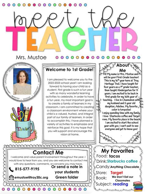 Free Printable Meet The Teacher Templates Pdf Word Google Docs