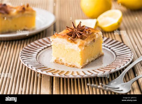 Custard Of Galaktoboureko Or Bougatsa Greek Traditional Dessert Baked