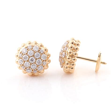 18K Yellow Gold Mens Stud Earrings Honey Comb Cluster Iced Out Lab