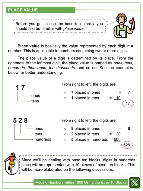 Adding Numbers Within 1000 Using The Base 10 Blocks Worksheet