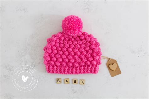 Crochet Bobble Baby Beanie Free Pattern Maisie And Ruth
