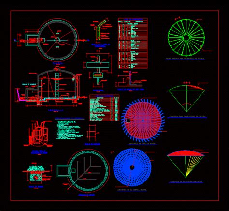 Reservorio M De Capacidad En Autocad Librer A Cad