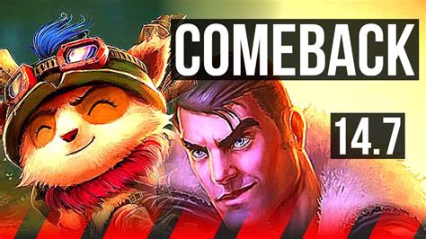 Teemo Vs Jayce Top Comeback Games Rank Teemo Euw