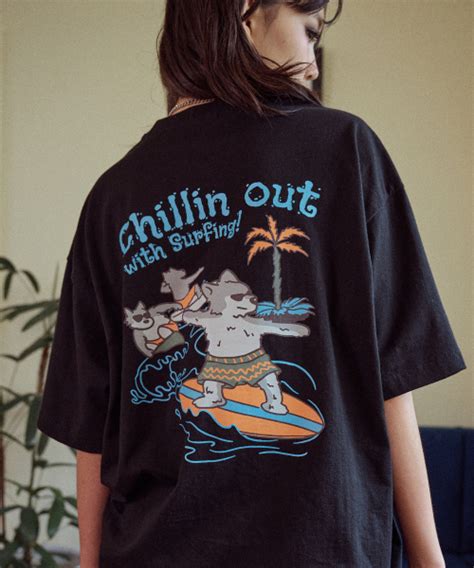 Musinsa Cpgn Studio Chillin Surf Short Sleeve T Shirt Black