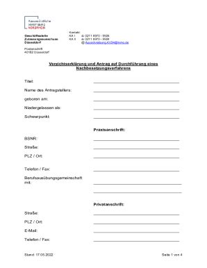 Ausfüllbar Online Formulare fr Zulassung und Ermchtigung in