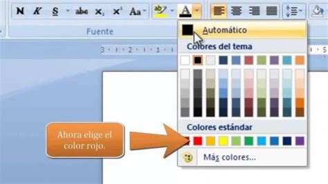 Cómo Cambiar Color al Texto de un Documento Word con la Paleta de