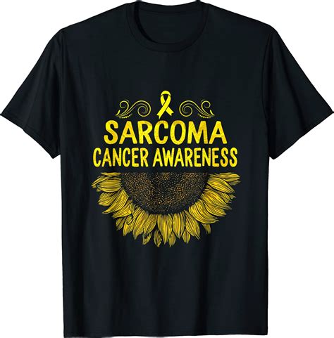 Sarcoma Cancer Awareness I Wear Yellow Ribbon Sunflower Love T Shirt
